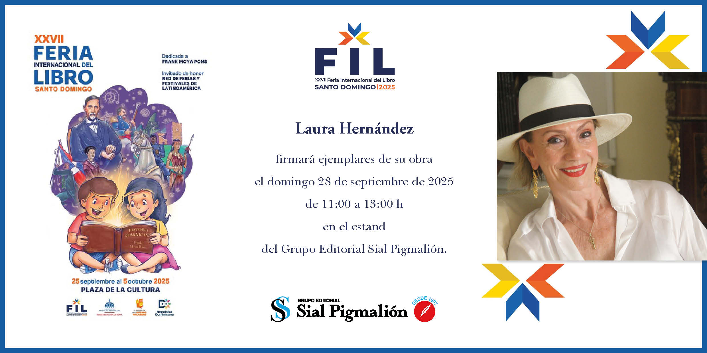Firma de Laura Hernández, en FIL 2025 - Grupo Editorial Sial Pigmalión